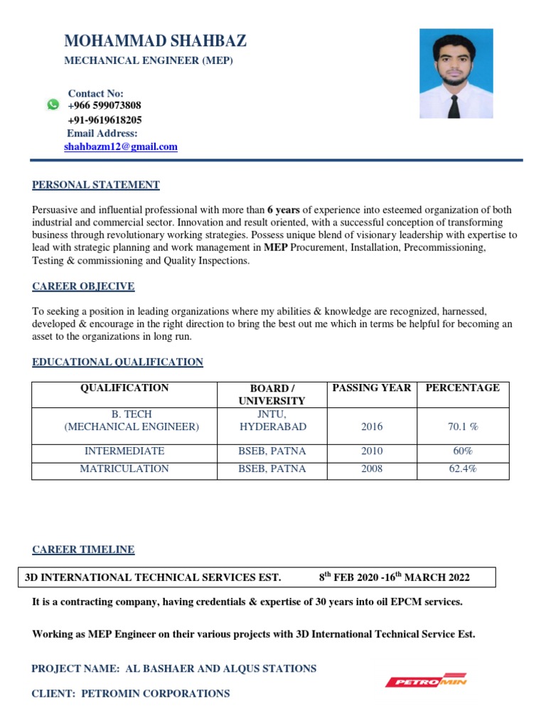 SHAHBAZ2 Updated CV | PDF | Specification (Technical Standard) | Economic Sectors
