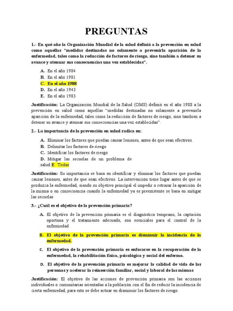 Preguntas de Salud Publica | PDF | Asistencia sanitaria preventiva ...