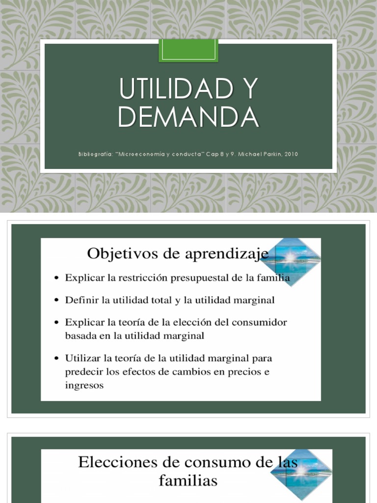 Utilidad y Demanda en Consumo | PDF | Utilidad marginal | Utilidad
