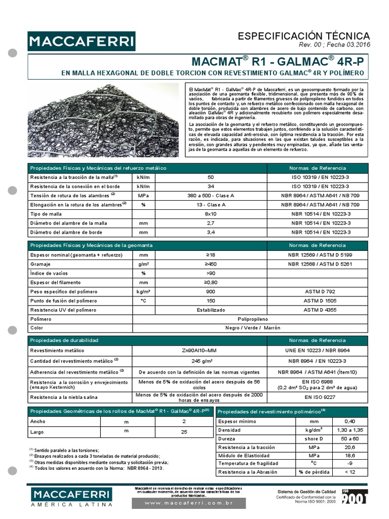 TDS - BR - MacMat - R.1 8x10-2.7mm G4R-P - RevMarSP | PDF | Acero ...