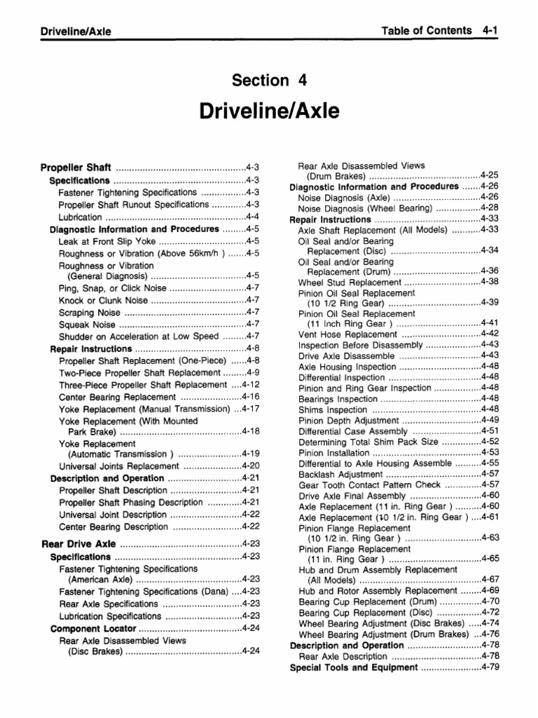 Section 4 - Driveline-Axle | PDF | Axle | Gear