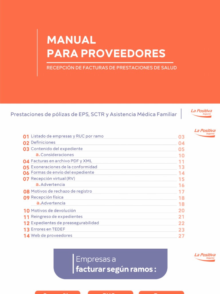 Manual de Proveedores LA POSITIVA | PDF
