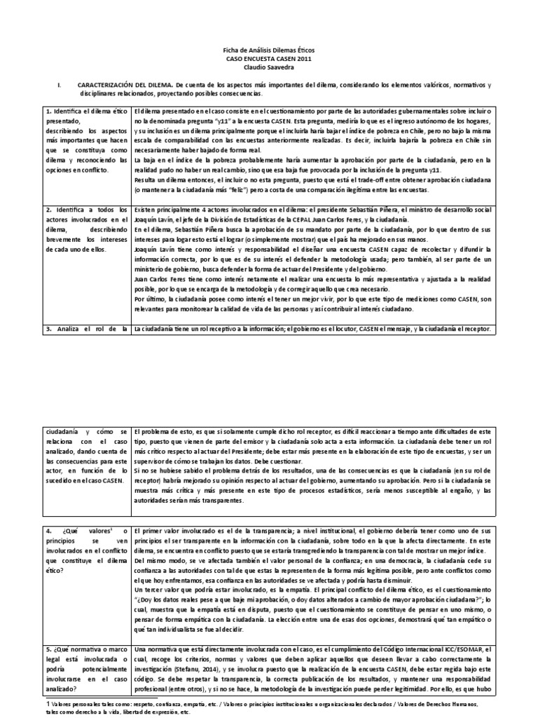Caso CASEN Claudio Saavedra | PDF | Medición | Estadísticas