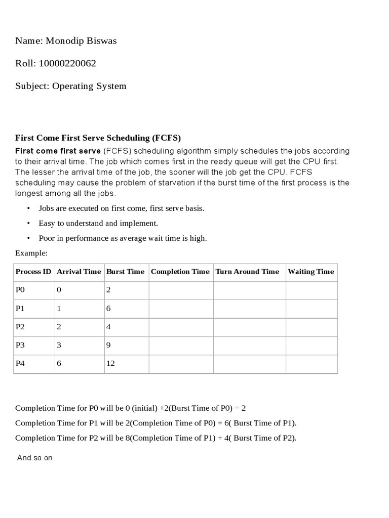 Monodip Biswas - Operating System | PDF | Scheduling (Computing ...