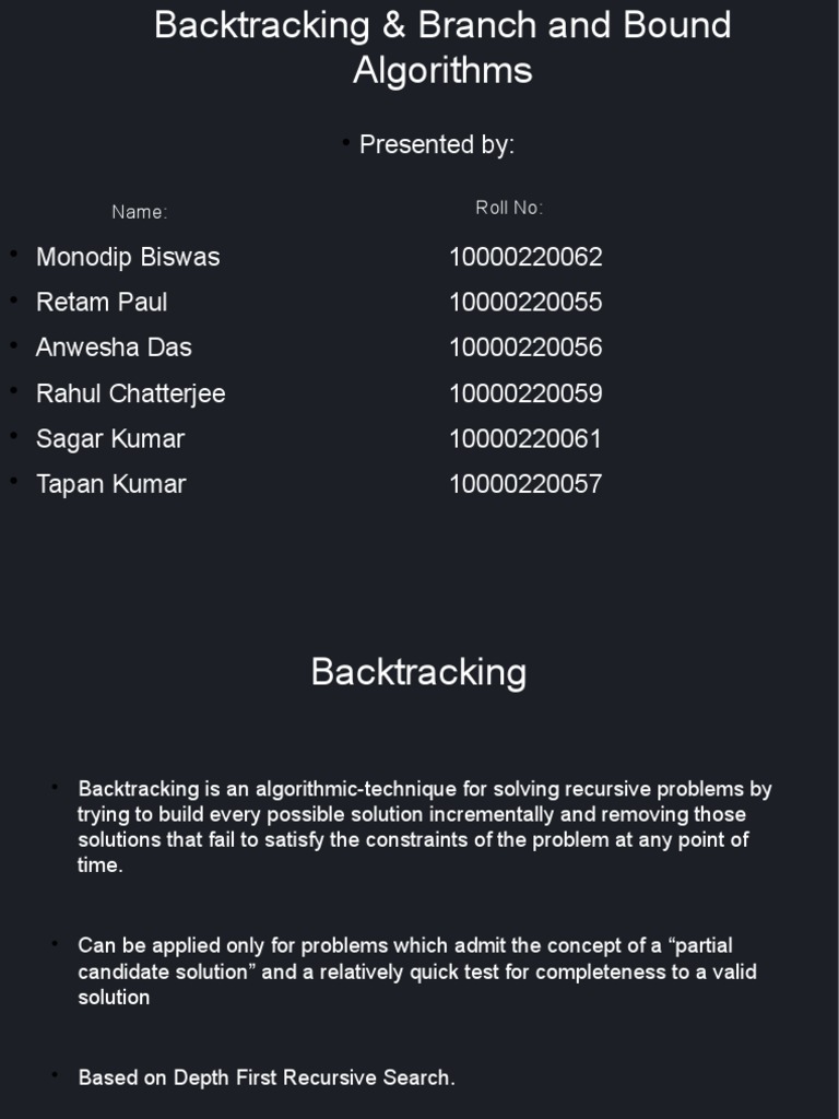 Backtracking and Branch and Bound | PDF | Queue (Abstract Data Type) | Software Engineering