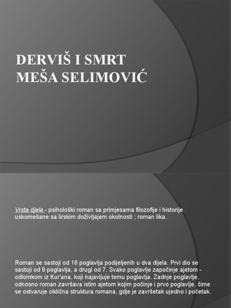 Derviš I SMRT - Prezentacija | PDF