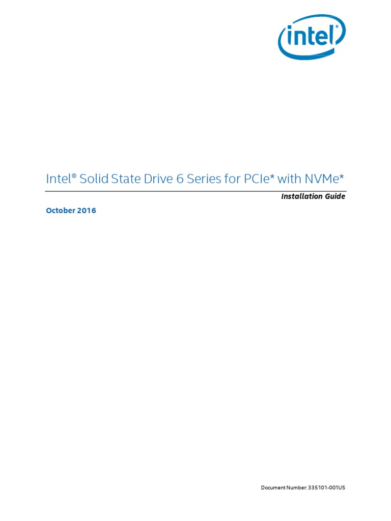 Intel 6 Series PCIeNVMe InstallGuide | PDF | Solid State Drive | Bios