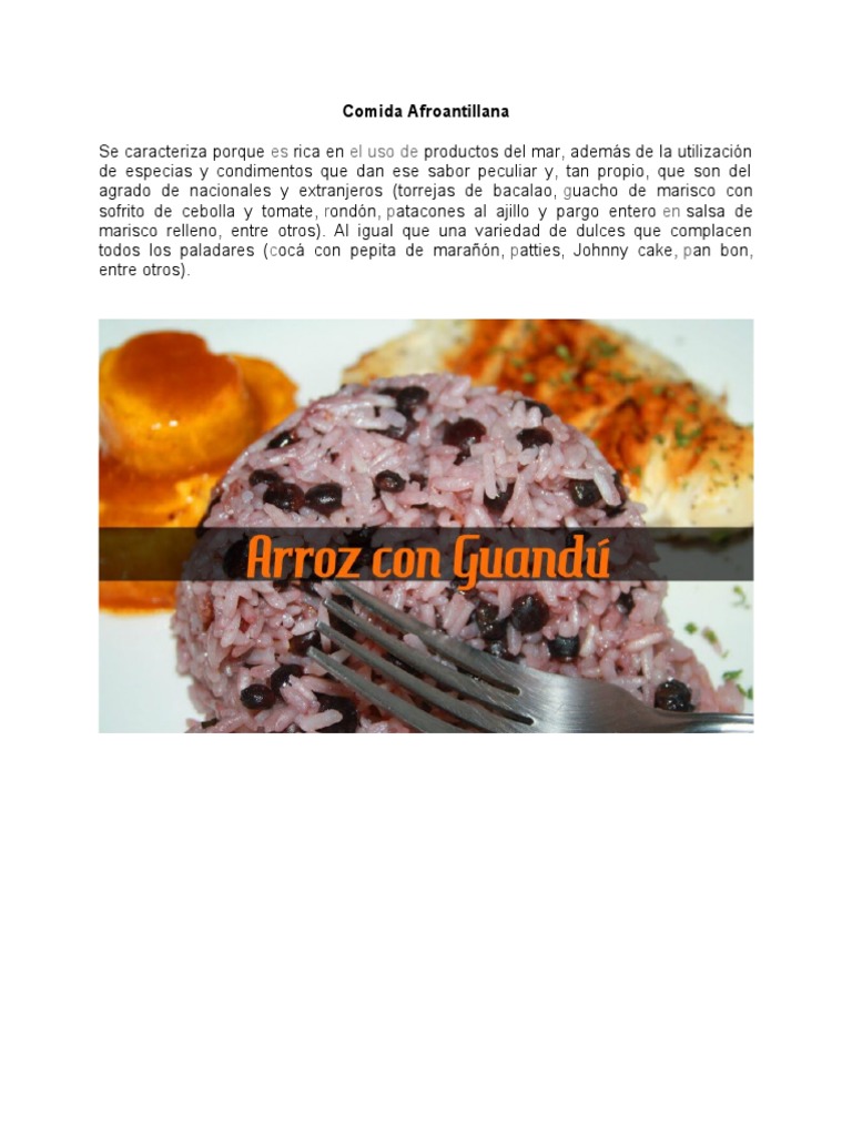 Comida Afroantillana | PDF | Cocina occidental | Comida regional y étnica