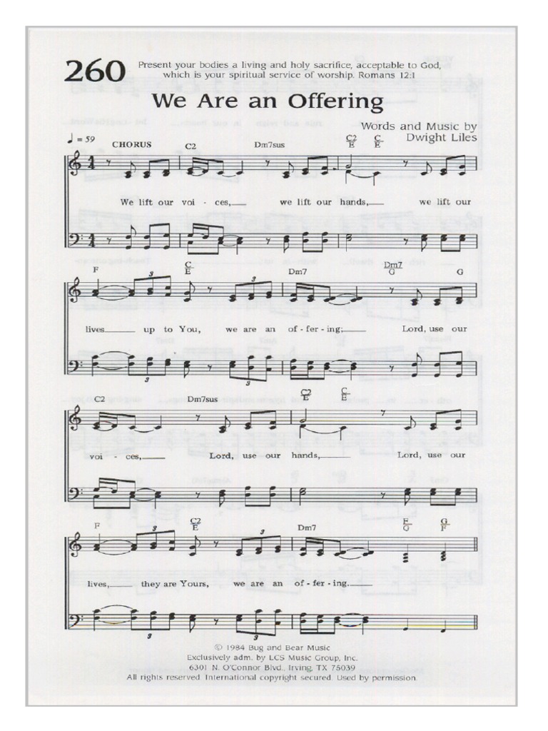 We Are An Offering - Lead Sheet With Chords | PDF