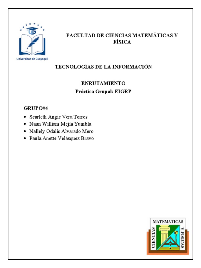 Práctica Grupal-EIGRP | PDF | Enrutador (Computación) | Interfaz de usuario