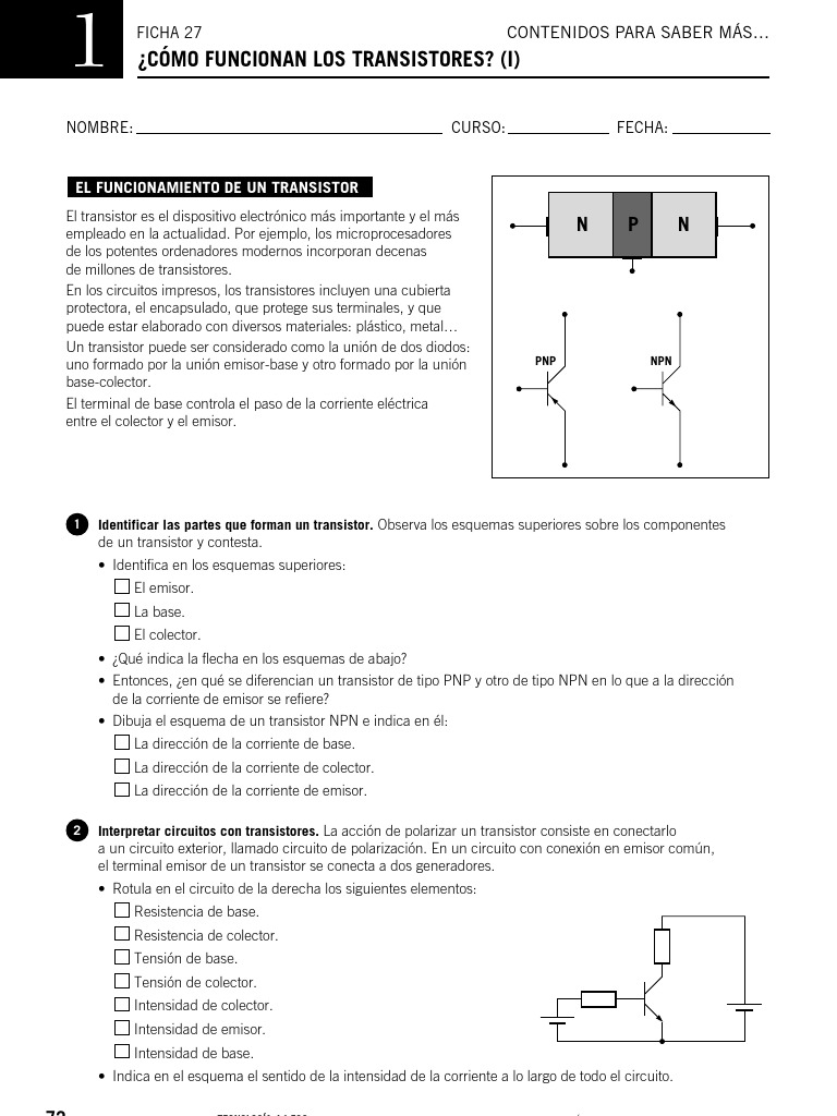 Funcionamiento Del Transis | PDF
