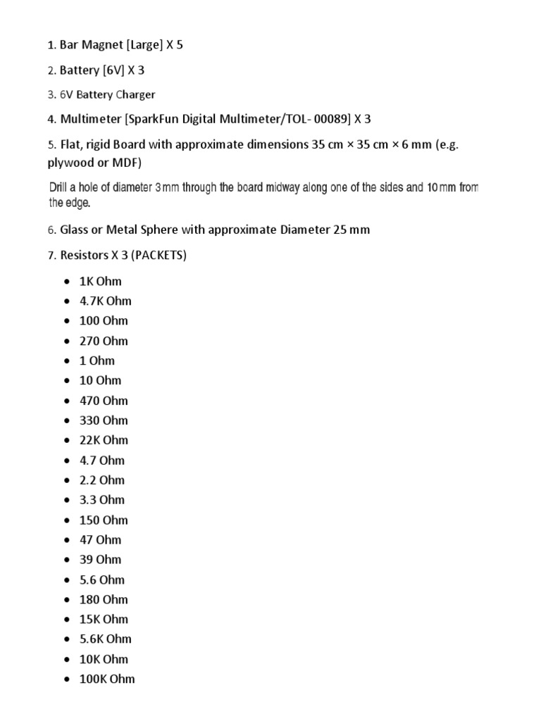 Physics Lab Apparatus List 5 | PDF | Length | Manufactured Goods