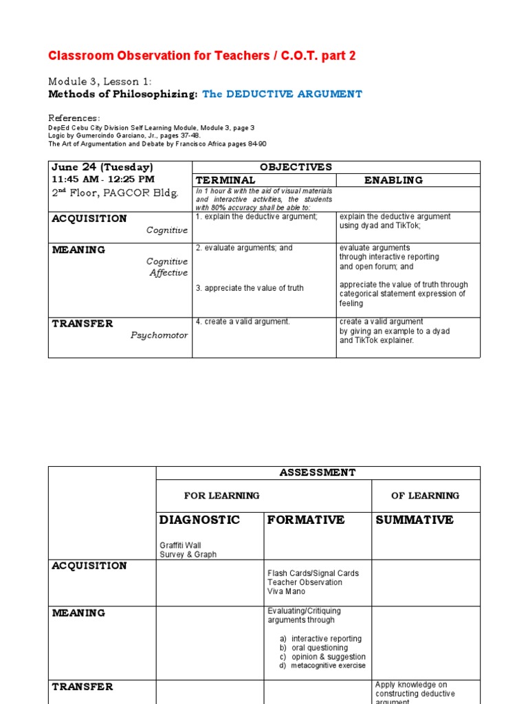 Teaching Deductive Arguments | PDF | Argument | Deductive Reasoning