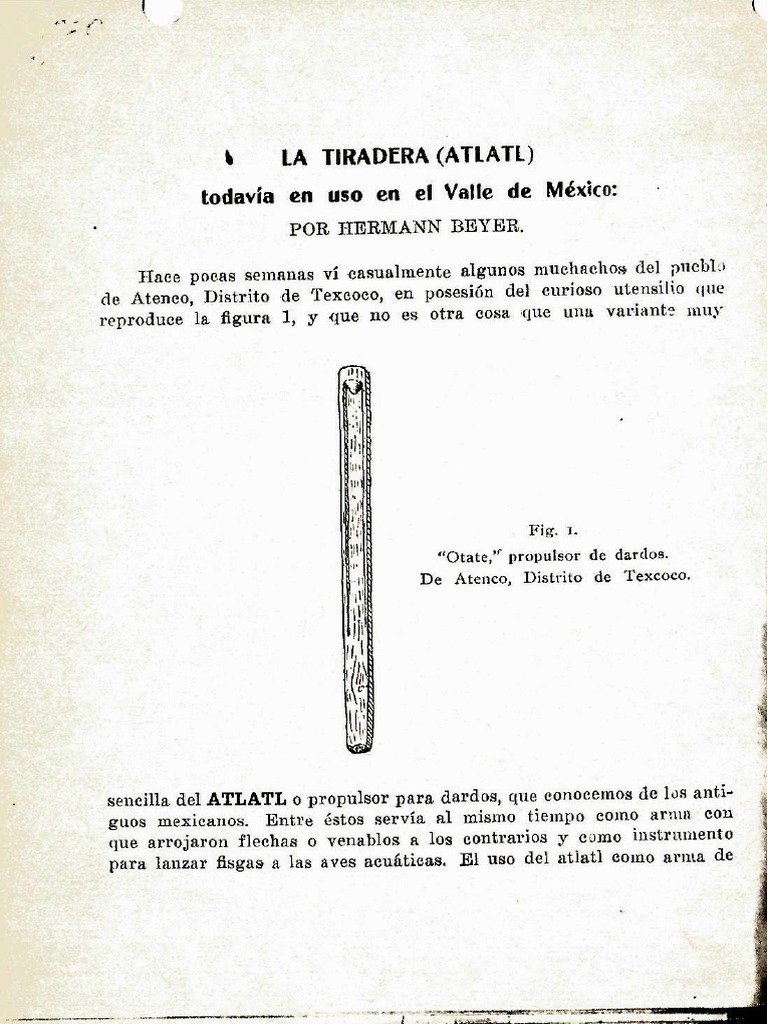 Beyer 1969 La Tiradera o Atlatl 4p | PDF