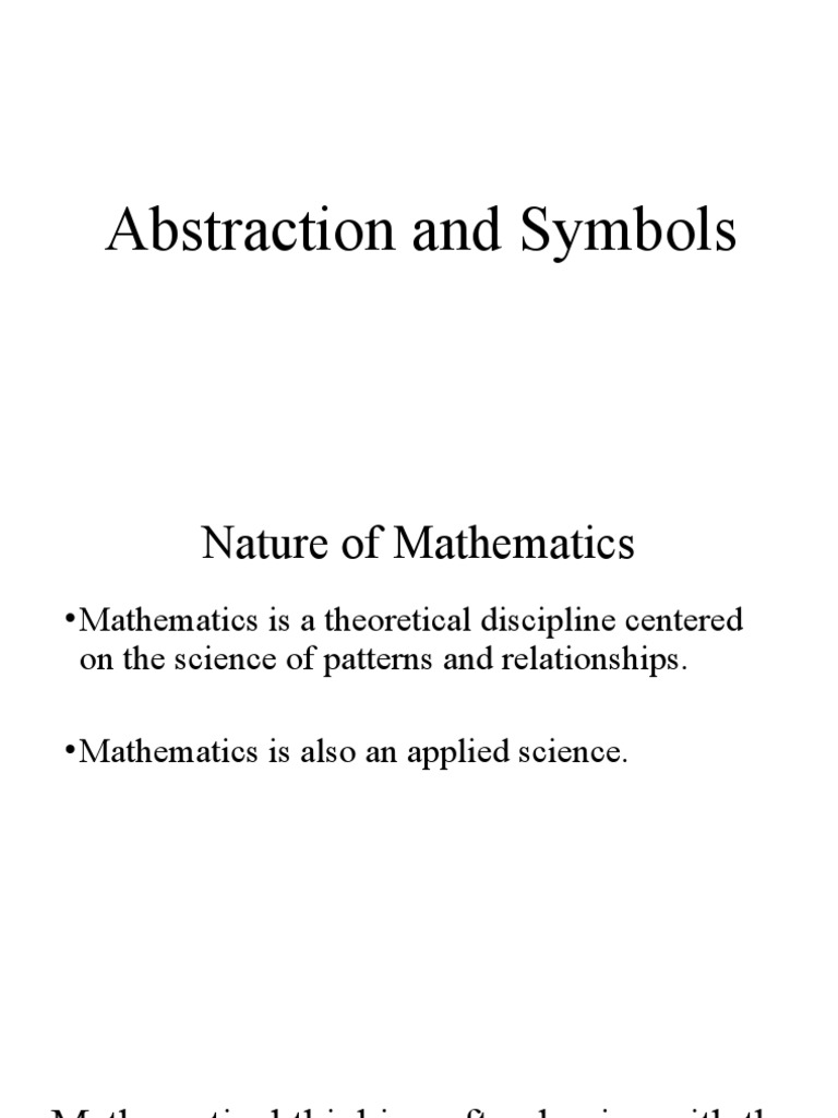 Abstraction and Symbols | PDF | Mathematics | Inequality (Mathematics)