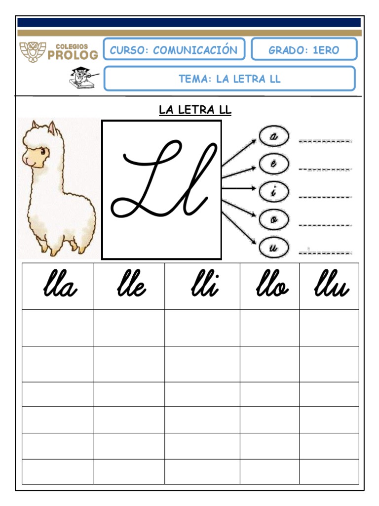 Actividades con la letra LL para 1er grado | PDF | Tipografía | Notación