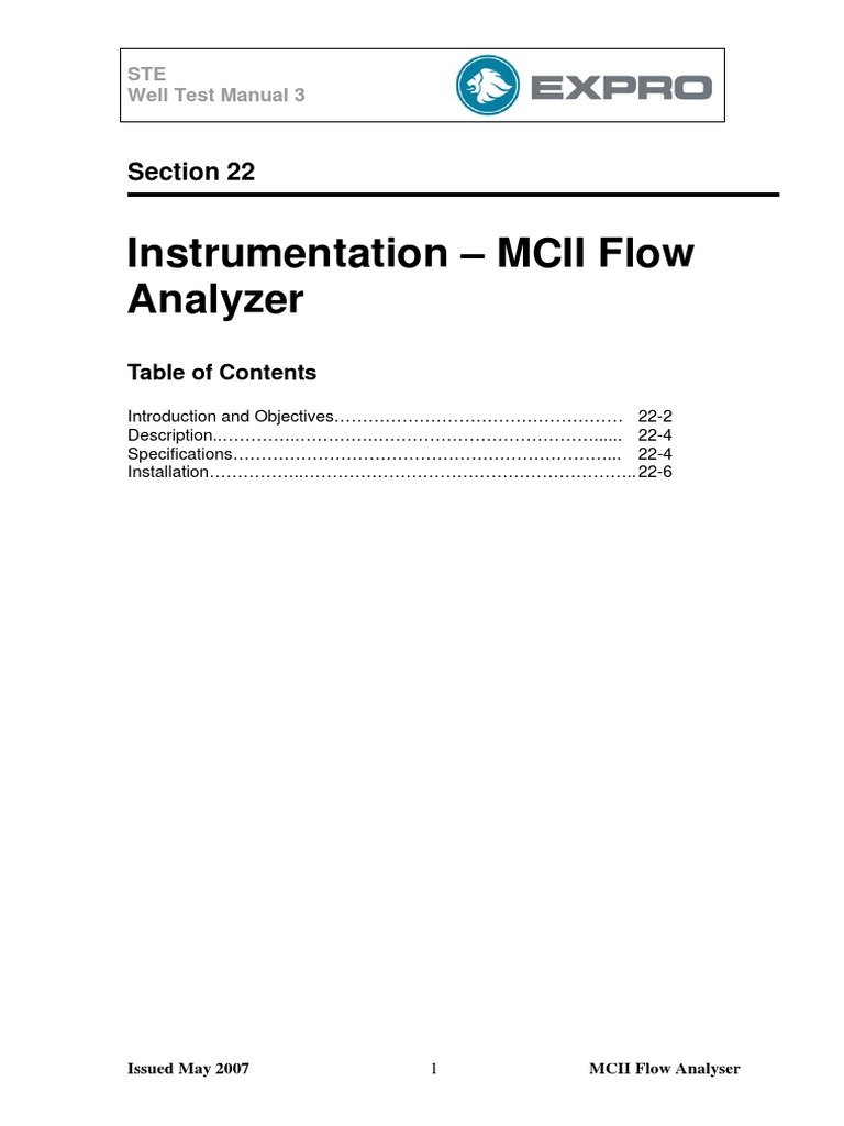 Section 22 - MCII Flow Analyser | Download Free PDF | Barrel (Unit) | Flow Measurement