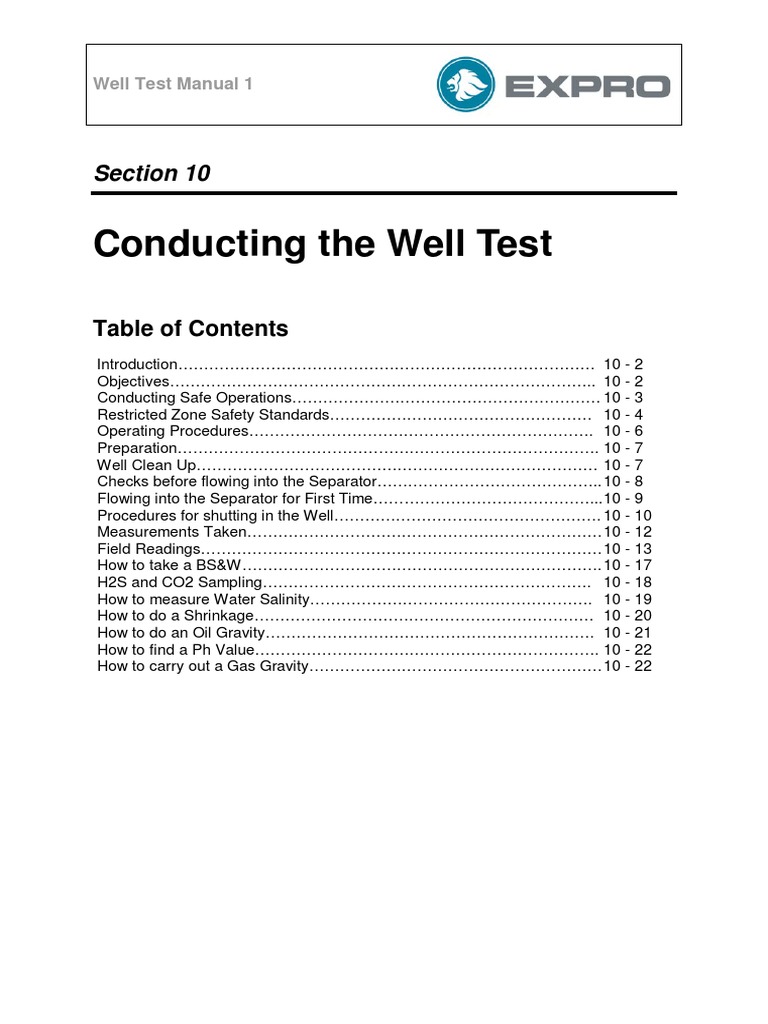 Well Test Procedures and Safety Guidelines | PDF | Valve | Flow Measurement