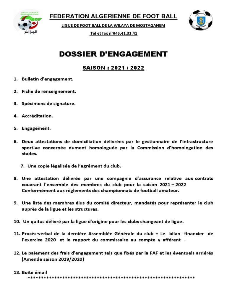 Dossier Adm 2021-2022 | PDF | Football | Des sports