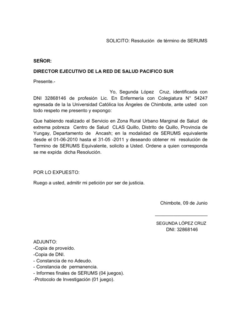 Solicitud Diresa y Microred | PDF