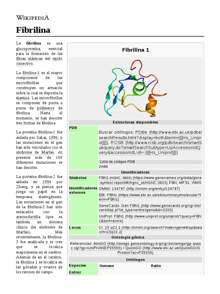 Fibrilina | PDF | Biología Molecular | Biología estructural