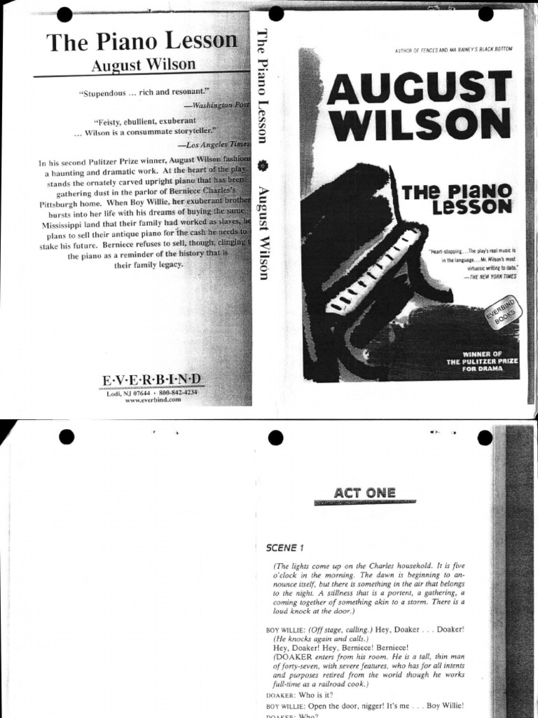 The Piano Lesson - August Wilson | PDF | Plays Adapted Into Films | Pulitzer Prize Winning Works