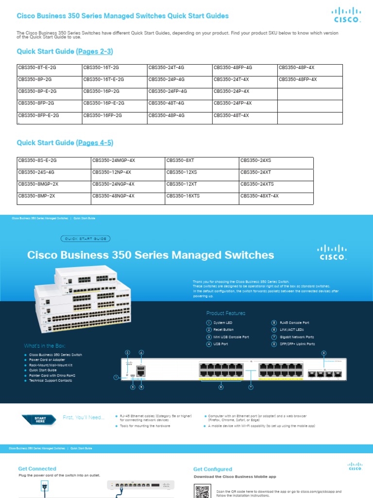 Cisco Business 350series Combo | PDF | Network Switch | Ip Address