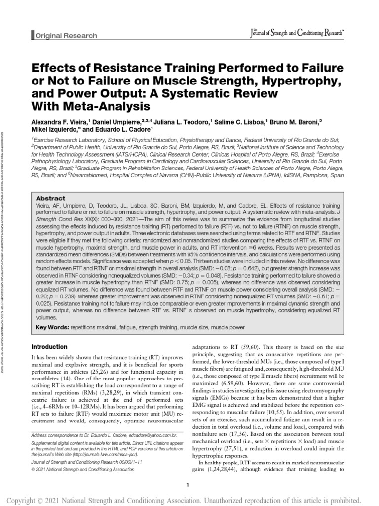 2021 Effects of Resistance Training Performed To Failure or Not To ...