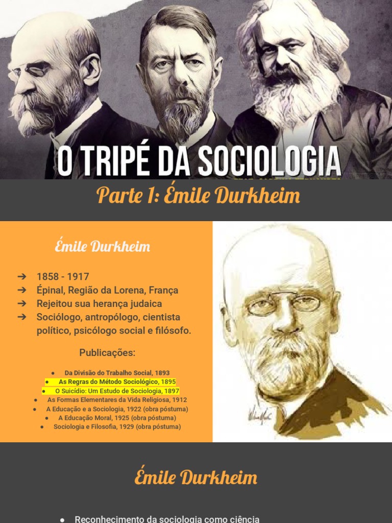Parte 2 - Émile Durkheim e Marx Weber 2022 | PDF | Émile Durkheim ...
