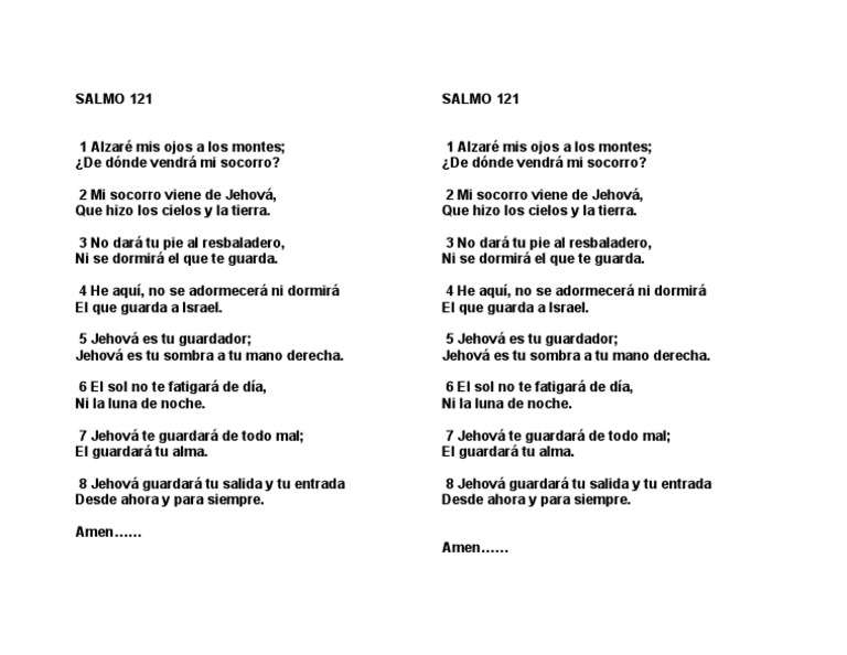 Salmo 121 | PDF | Religión y espiritualidad