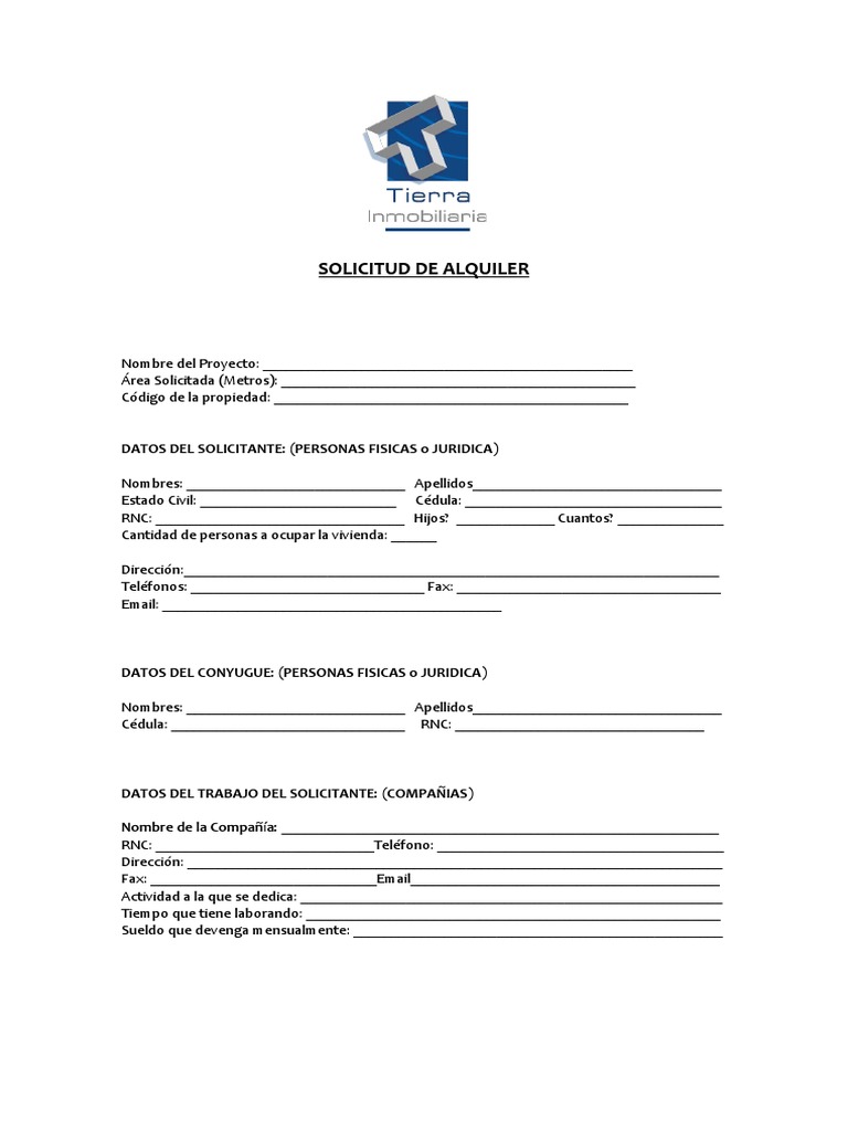 Solicitud de Alquiler Detallada | PDF | Economias