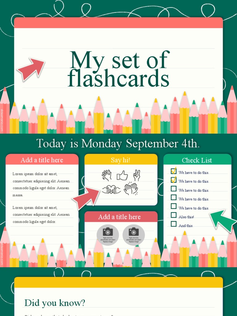 Colorful Flashcards Powerpoint Template | PDF | Cognitive Science