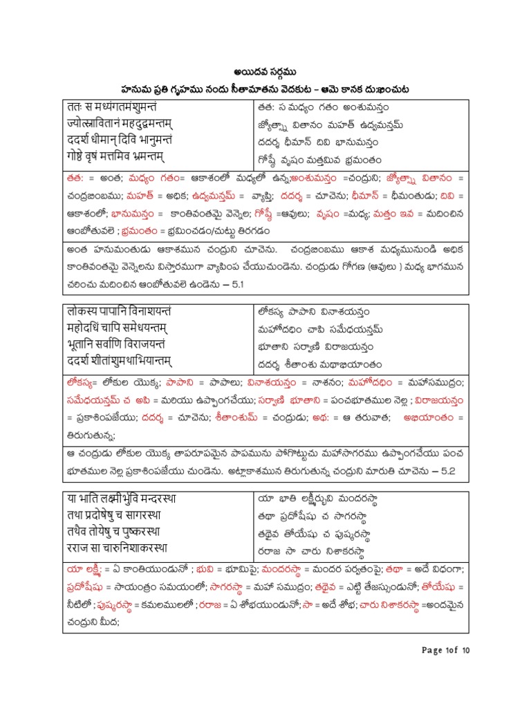 Sundarakanda 5th Sarga | PDF