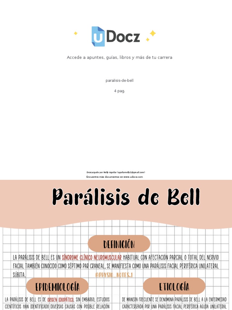 Paralisis De Bell Pdf Especialidades Medicas Cuidado De La Salud