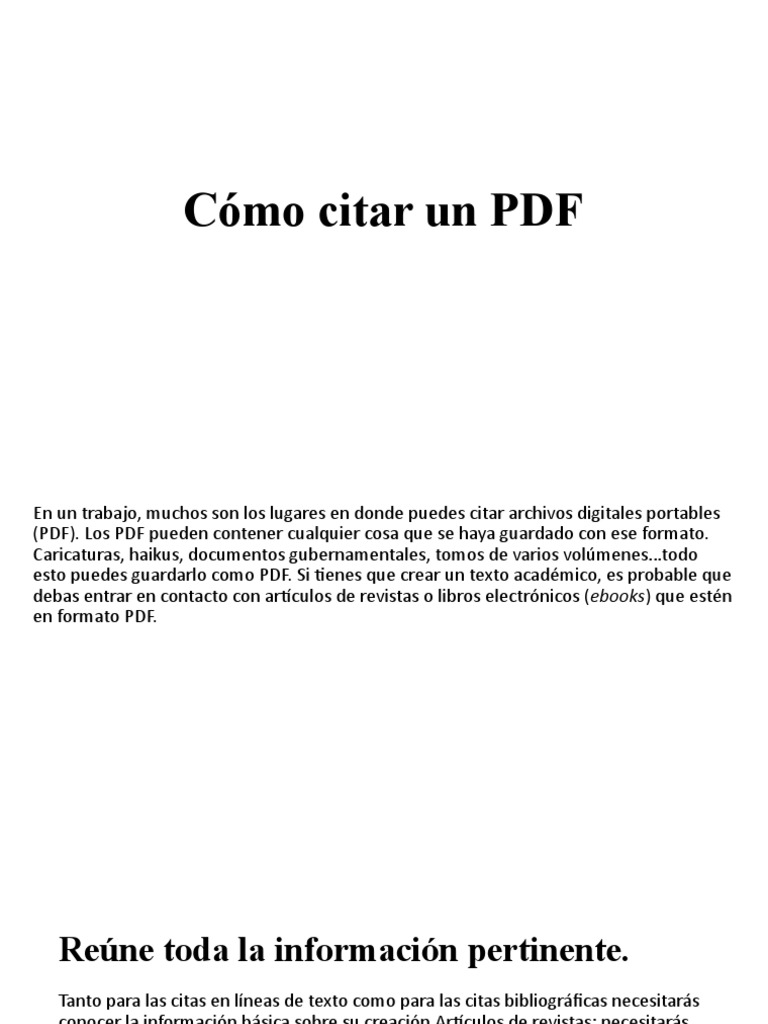 Cómo Citar Un PDF | PDF | Comunicación escrita | Informática
