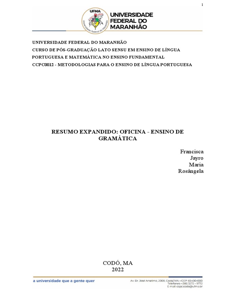 Capa Do Resumo Expandido | PDF