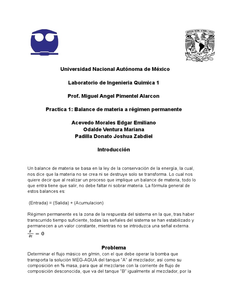 Practica 1 LIQ-1 | PDF | Válvula | Masa