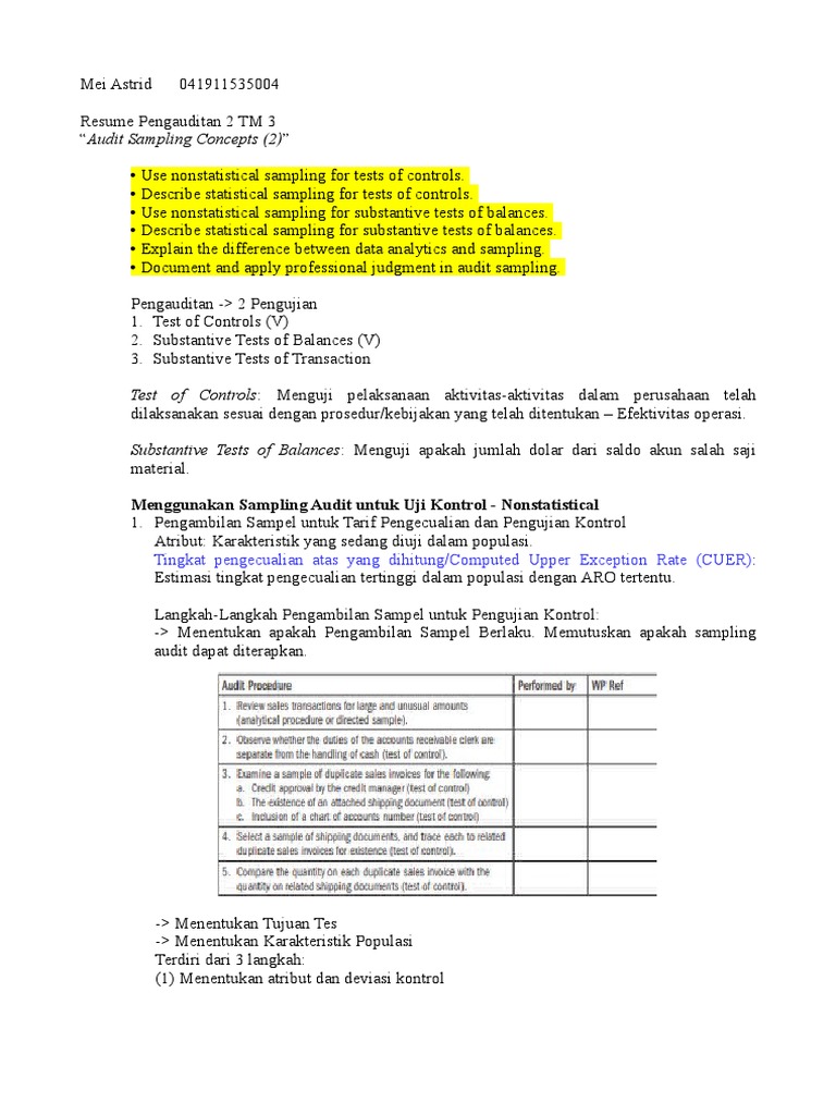 Konsep Sampling Audit | PDF