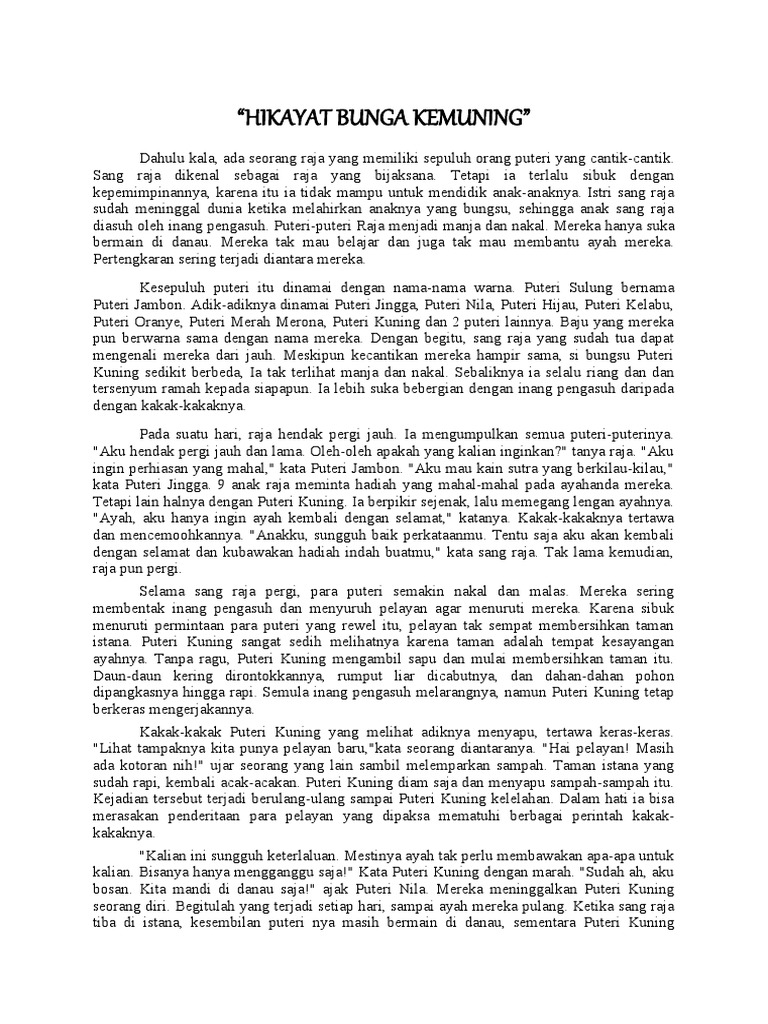 Hikayat Bunga Kemuning | PDF