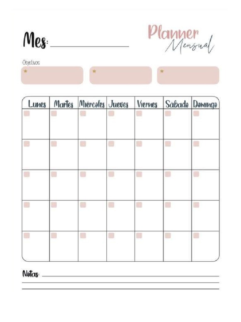 Planner Mensual | PDF