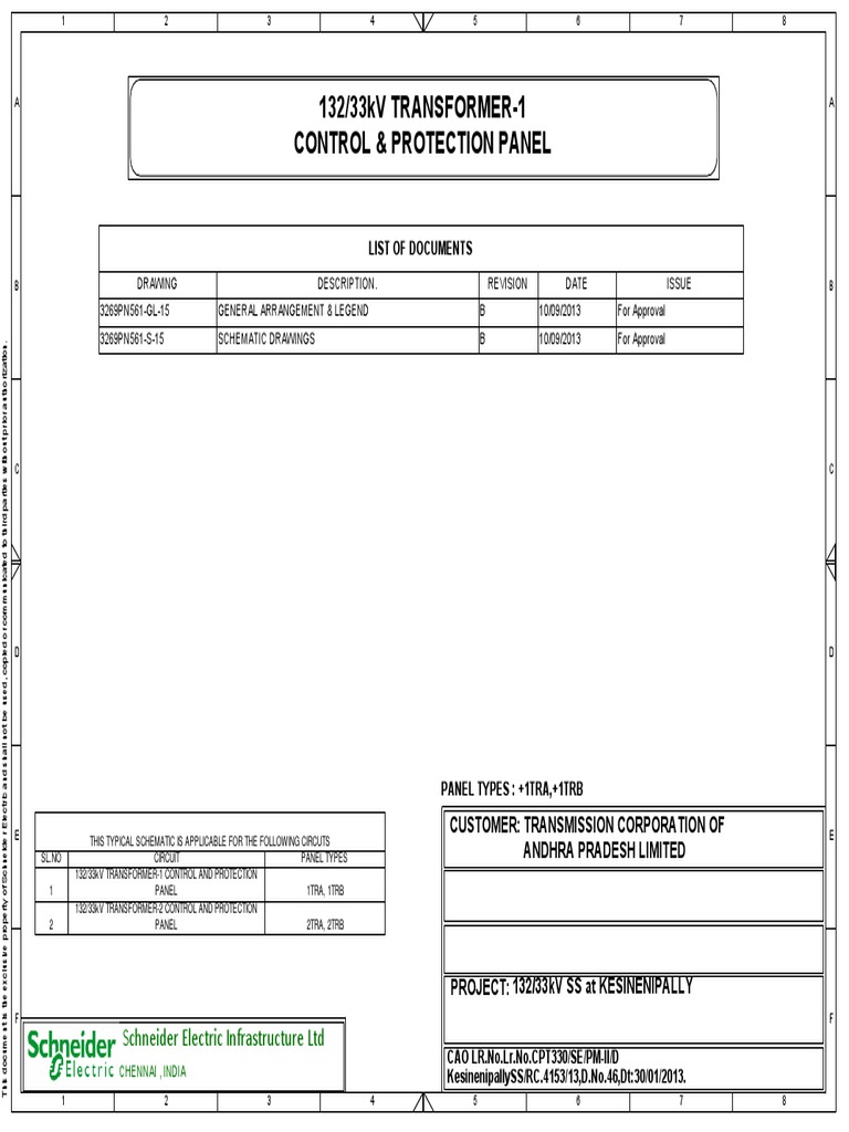 132-33kV TRANSFORMER-1 C&R PANEL_REV-B_20.09.20 | PDF | Relay | Mains ...