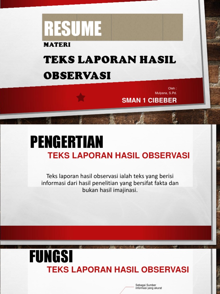 Resume Teks Laporan Hasil Observasi | PDF