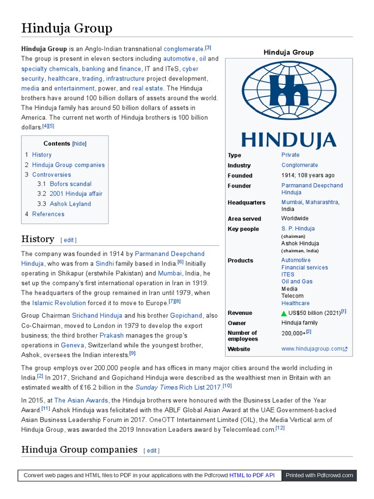 Hinduja Group | PDF