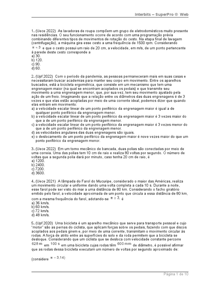 Revis o para Prova | PDF | Mecânica Clássica | Engenharia Mecânica