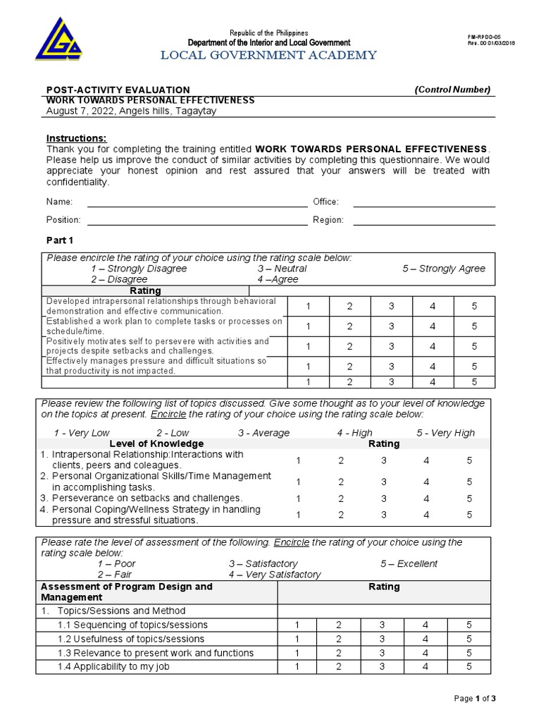 Biong - Benflor - Post Activity Evaluation | PDF | Cognitive Science | Cognition