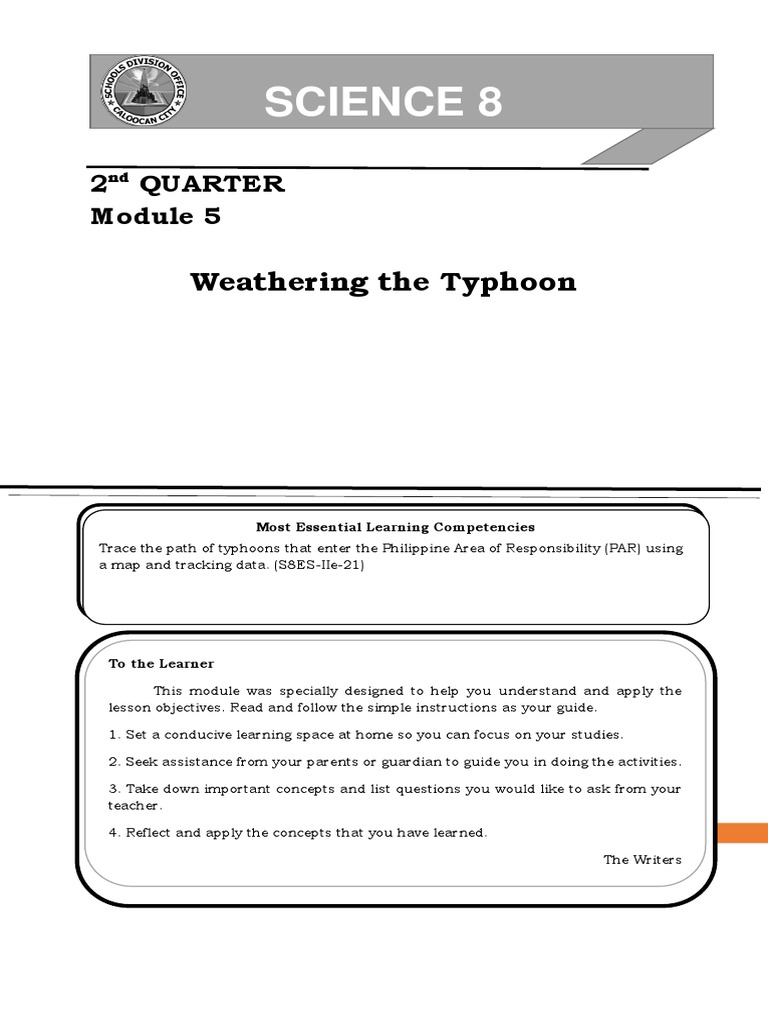 Science 8 Q1 Week 5 | PDF | Tropical Cyclones | Typhoon