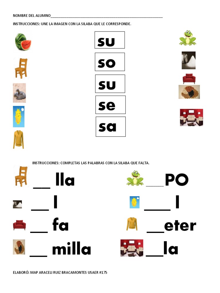 Actividades de fonemas para preescolar | PDF