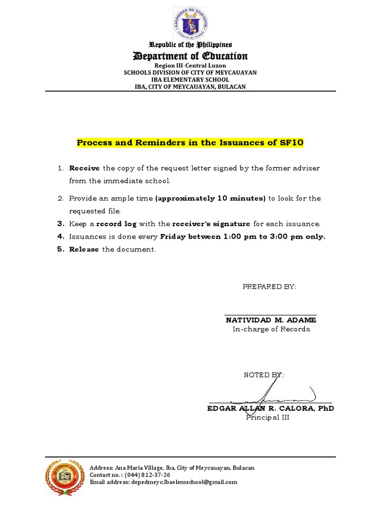 Sf10 Process in Releasing | PDF