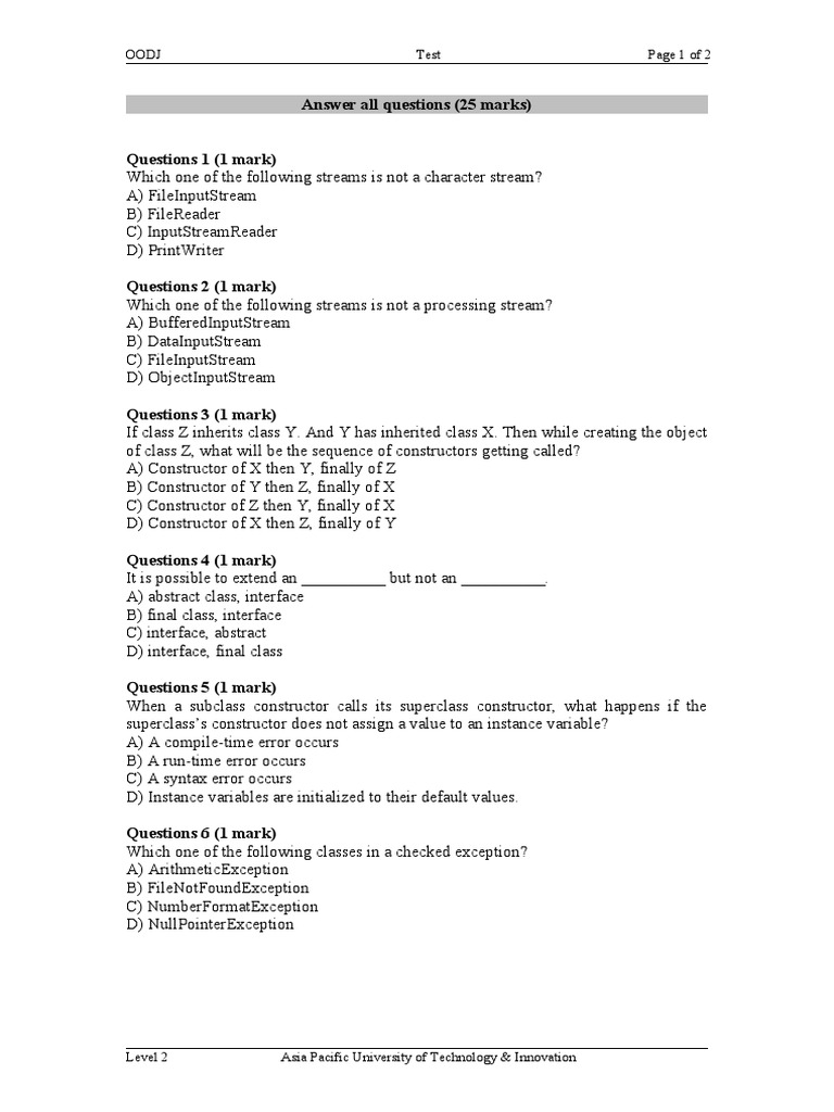 Online Test 2 - Students | PDF | Class (Computer Programming ...