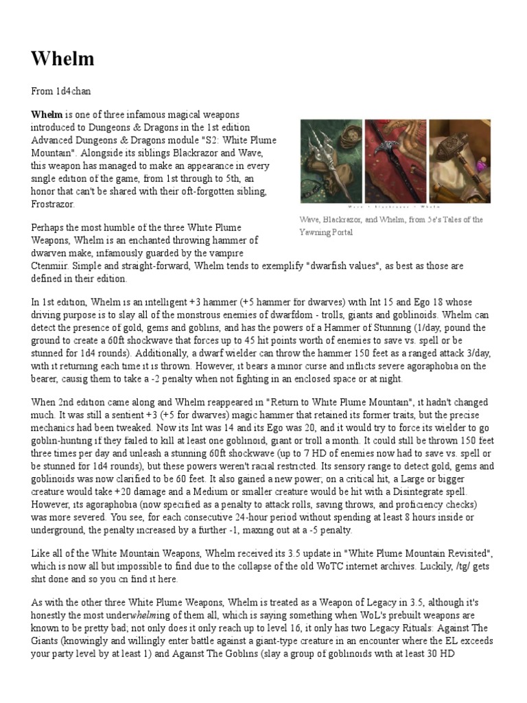 Whelm - 1d4chan | PDF | Fantasy Role Playing Games | Dungeons & Dragons